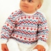 Baby Fair Isle Fairisle Sweater Jumper Round Buttoning Neck 19 21 DK 8 ...