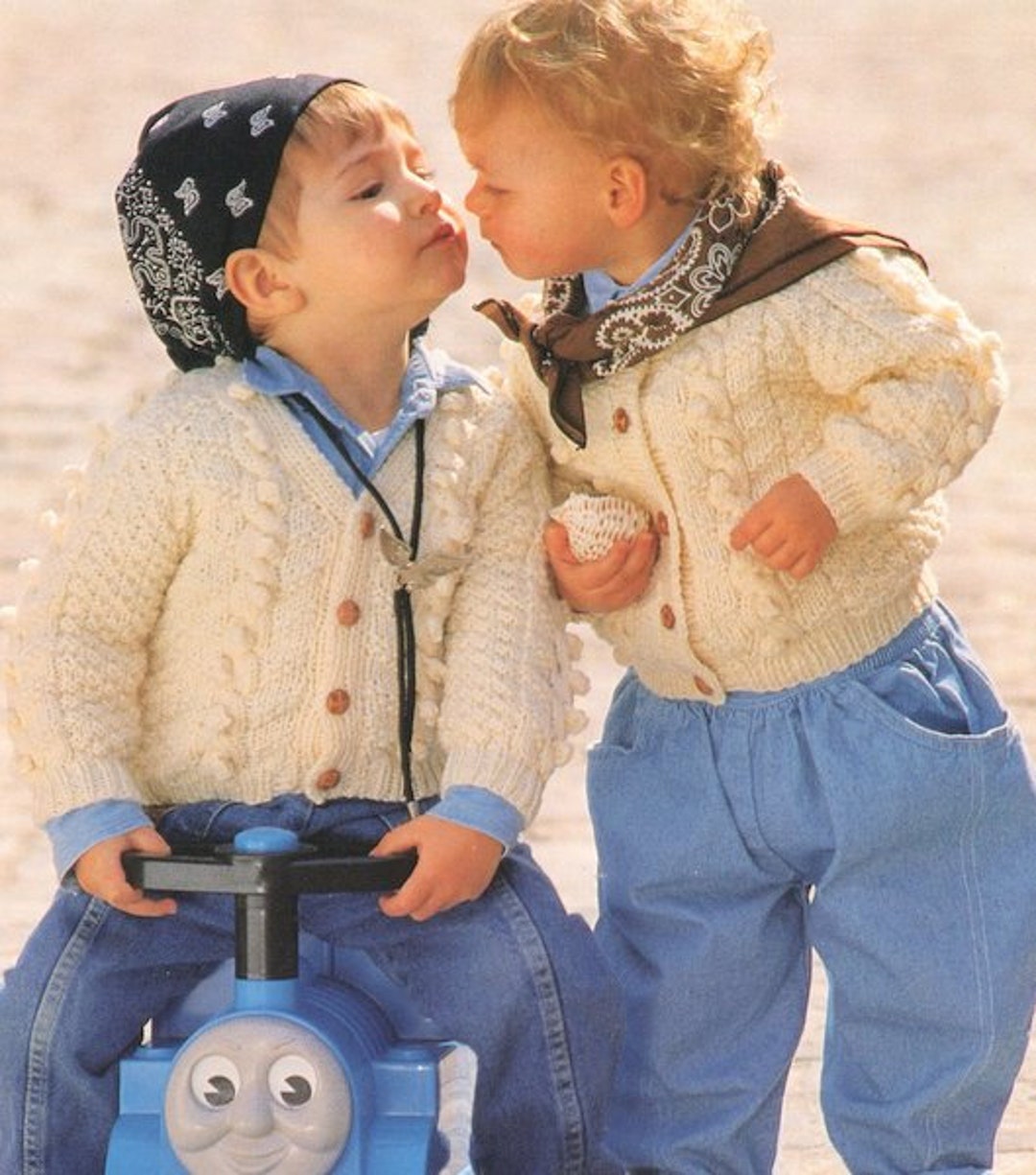 Baby Toddler Aran Round & V Neck Raglan Cardigan Bobble Cable 18 - 24 ...