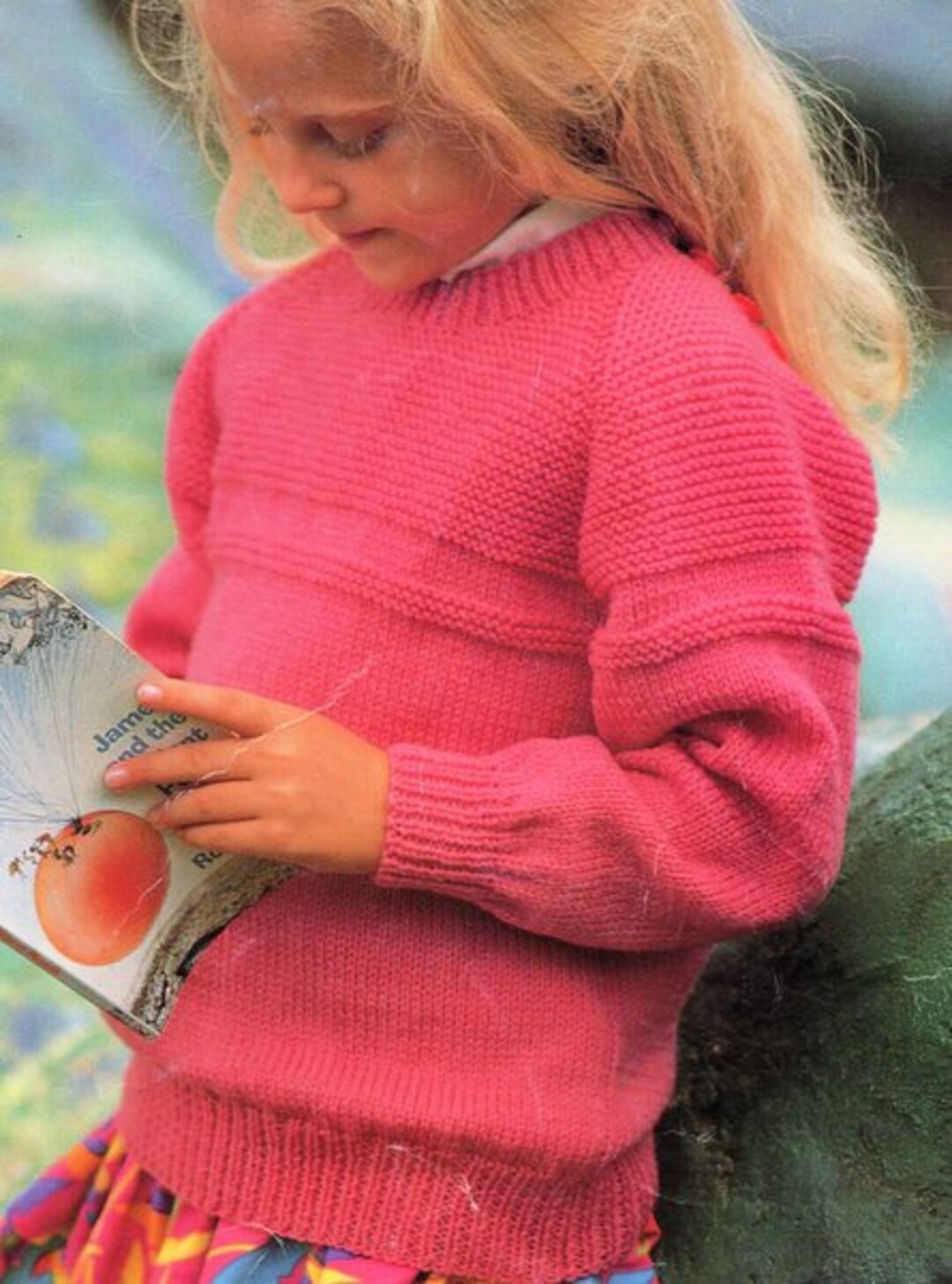 Easy Beginner Raglan Sweater Round Neck Garter & Stocking Stitch Boys ...