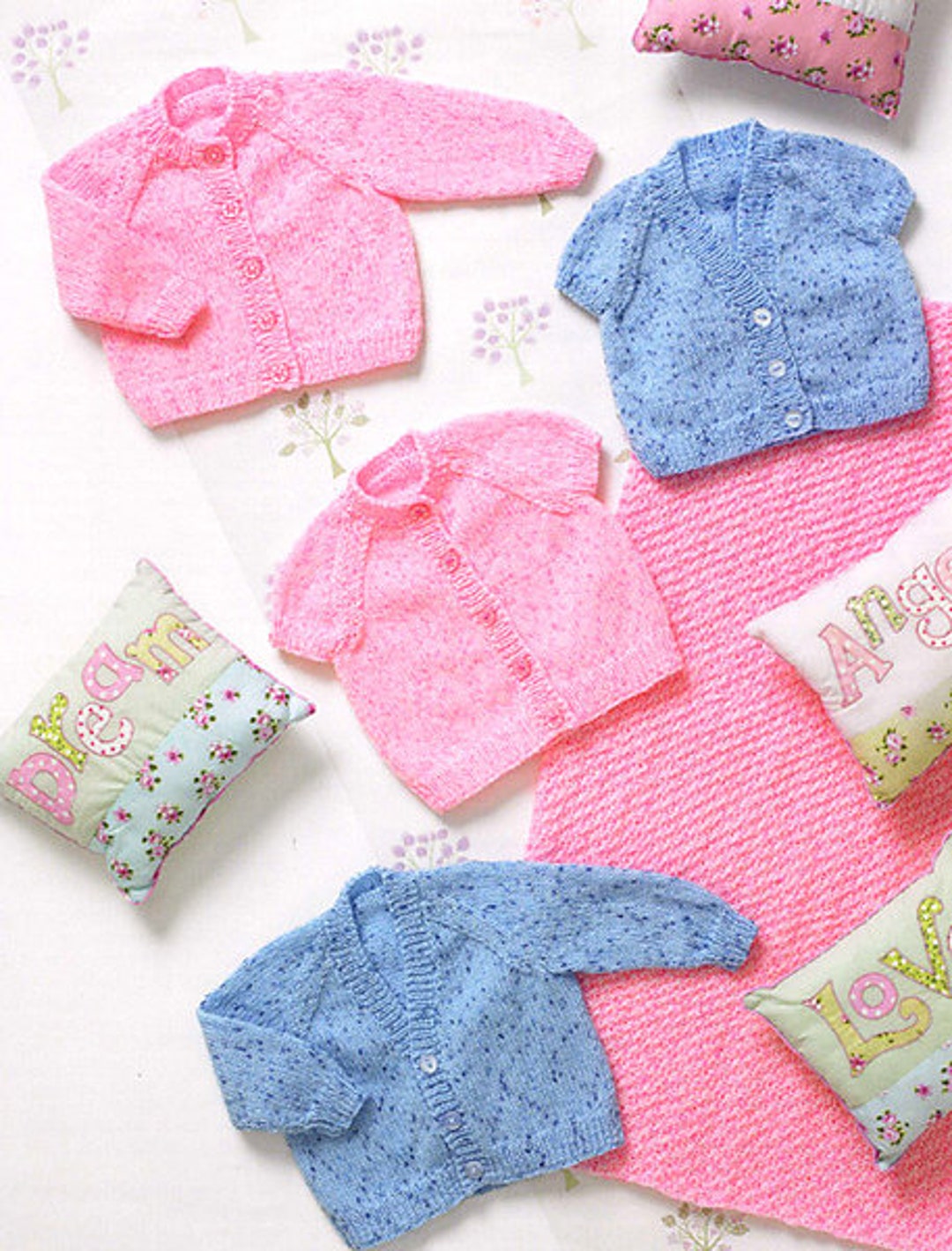 Easy Baby Raglan Cardigan Round V Neck Long Short Sleeve Blanket 12 ...