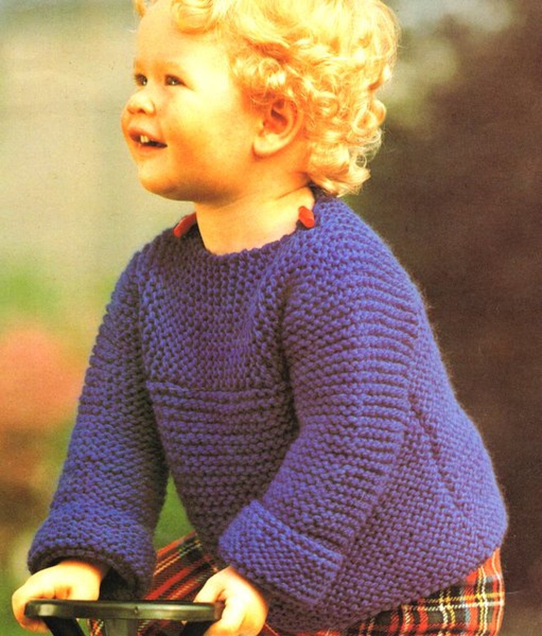 Very Easy Beginner Garter Stitch Yoked Sweater Oversweater Boys Girls ...