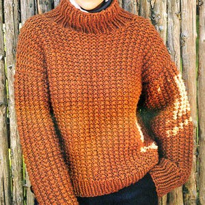 Easy Textured Womens High Funnel Neck Sweater Broken Rib 34 - 46" Super ...