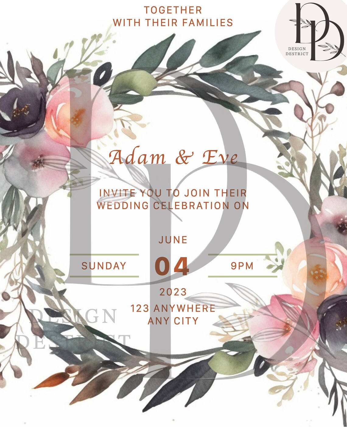 Digital Wedding Invitation Cards - Etsy