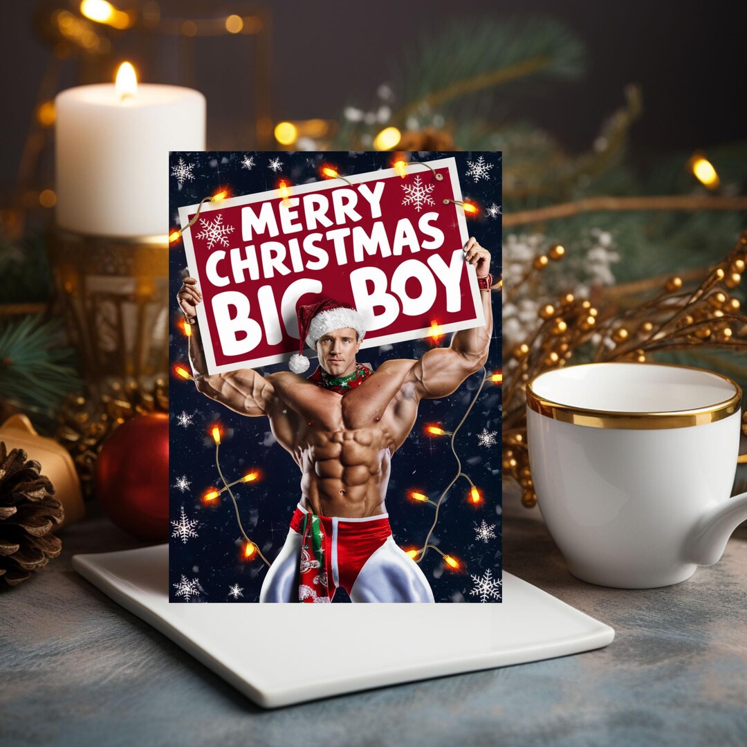 Funny Gay Queer Christmas Card Merry Christmas Big Boy Christmas Cards ...