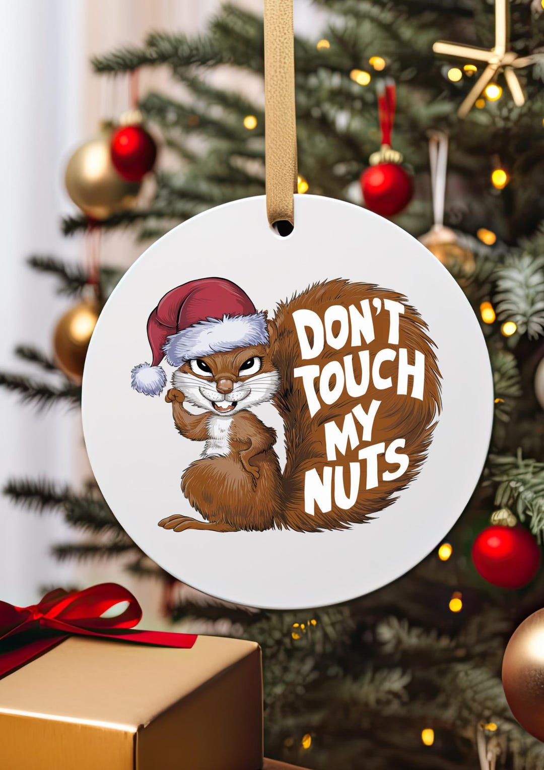 Don't Touch My Nuts Squirrel Christmas Funny Rude Ceramic Christmas ...