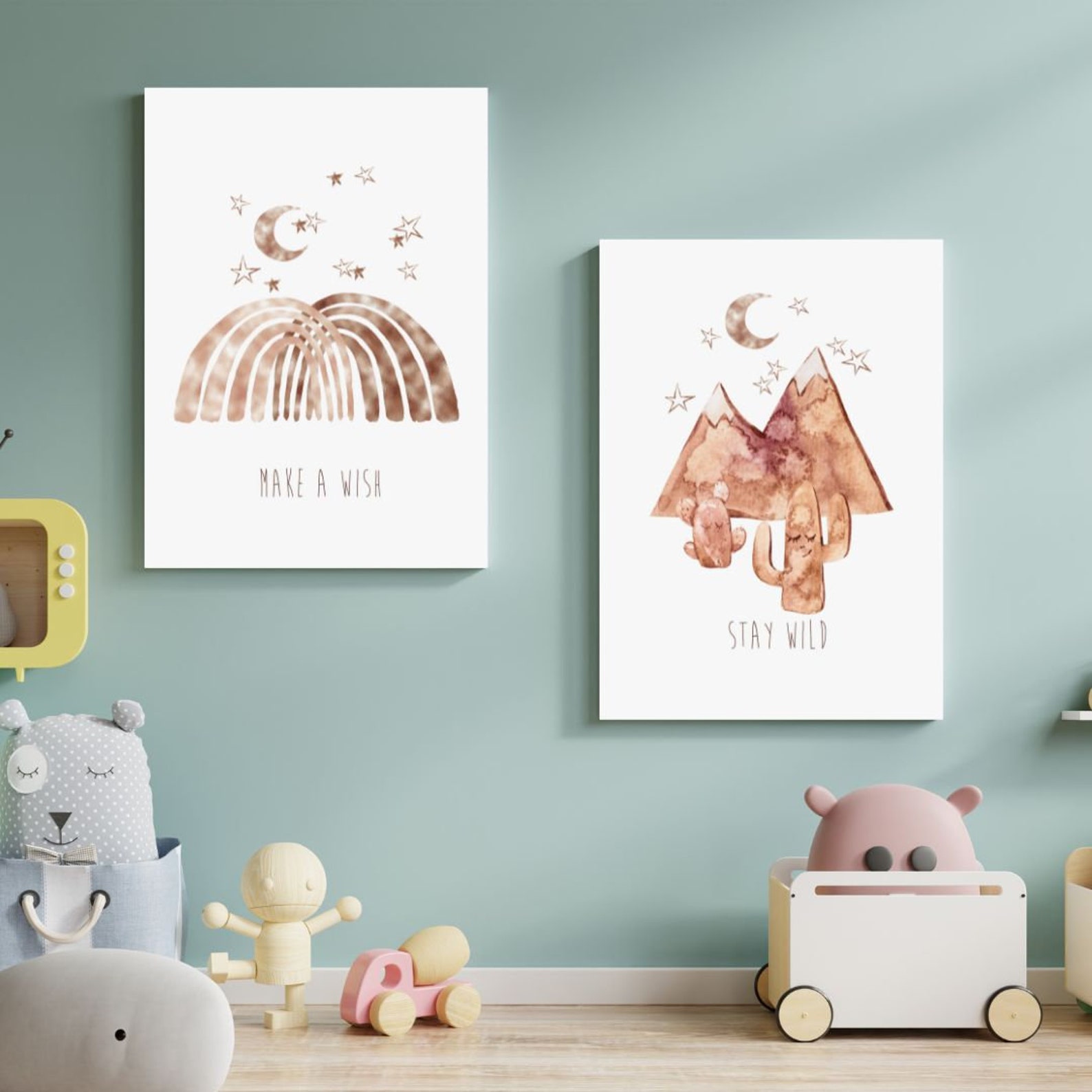 Boho Rainbow Set of 8 Nursery Art Prints Girl Dolphin Nursery - Etsy