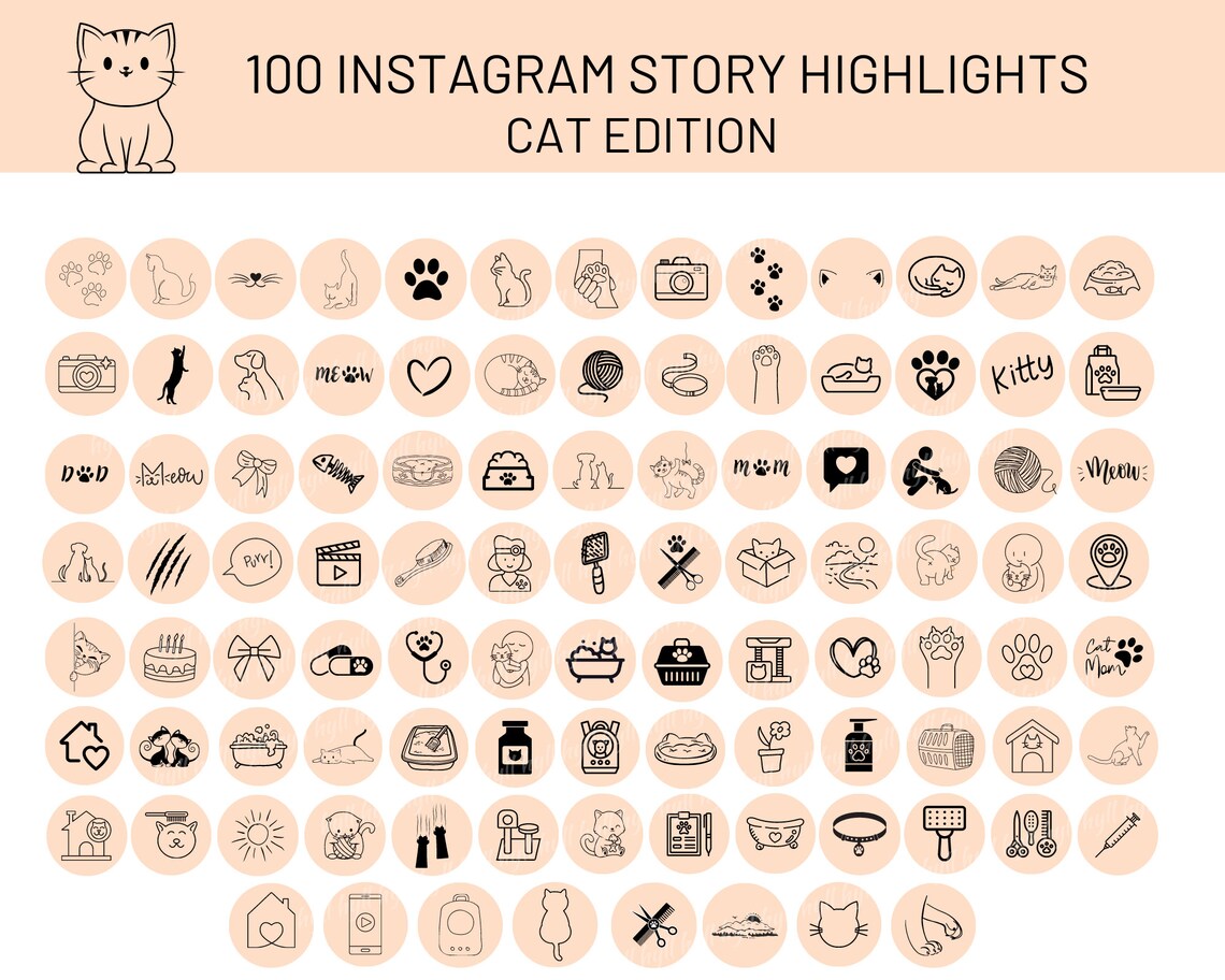 100 Cat Instagram Highlight Covers | Daily Pets Cover Icons Animal ...