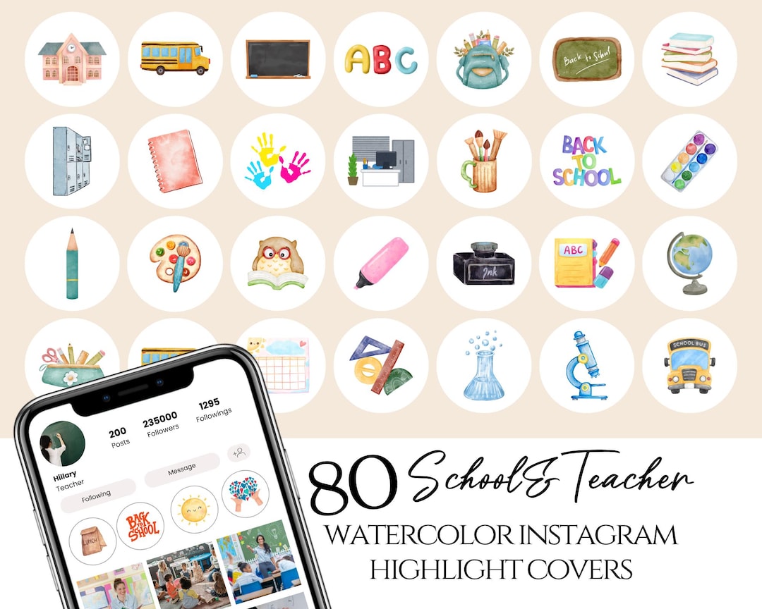 School Instagram Highlight Covers, Teacher Instagram Icons, School ...