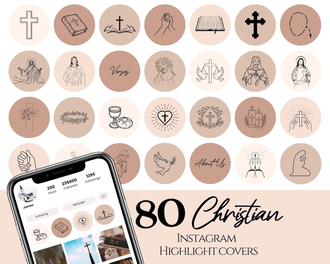 80 Christian Instagram Highlight Covers, Natural Christianity Instagram ...