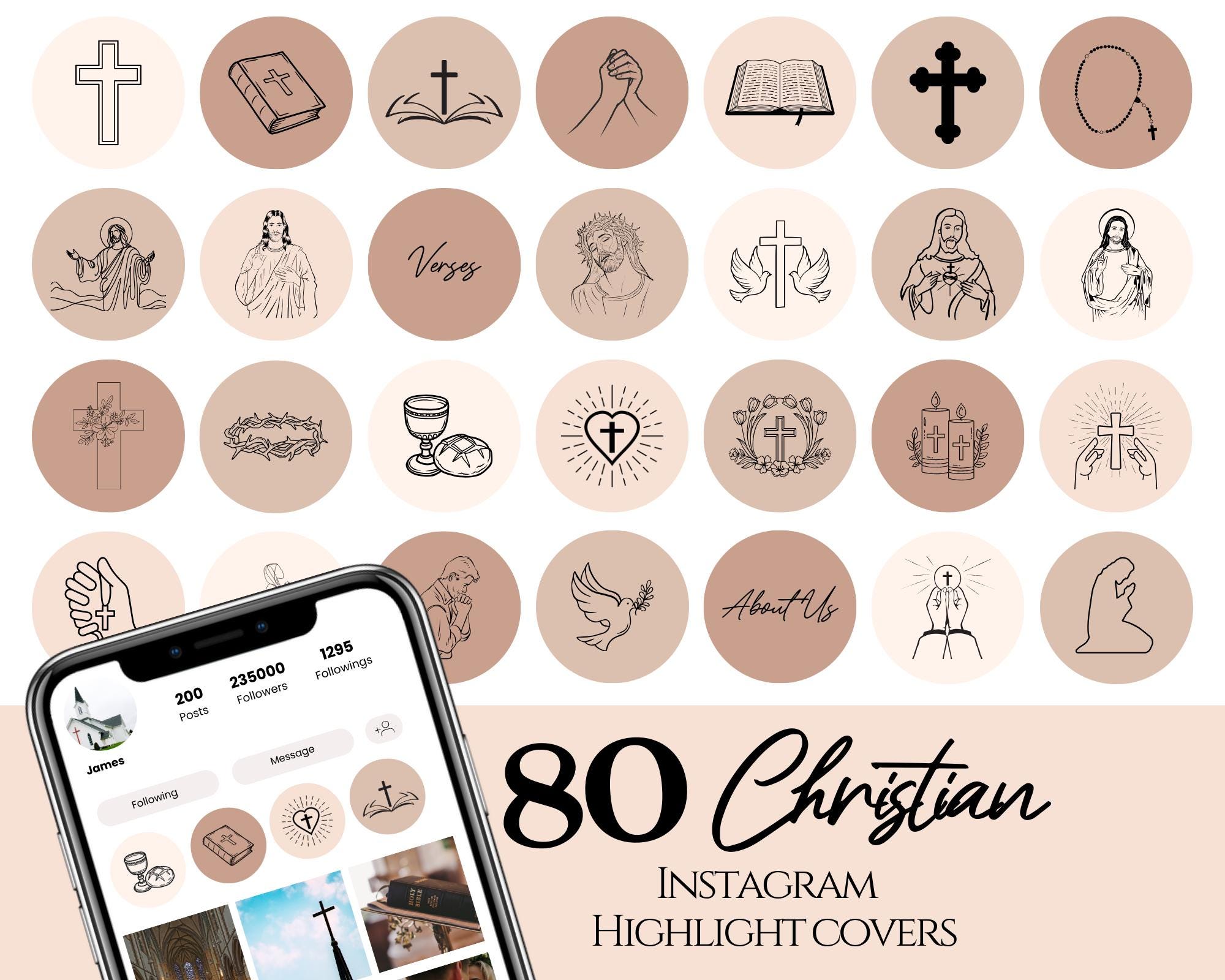 80 Christian Instagram Highlight Covers, Natural Christianity Instagram ...