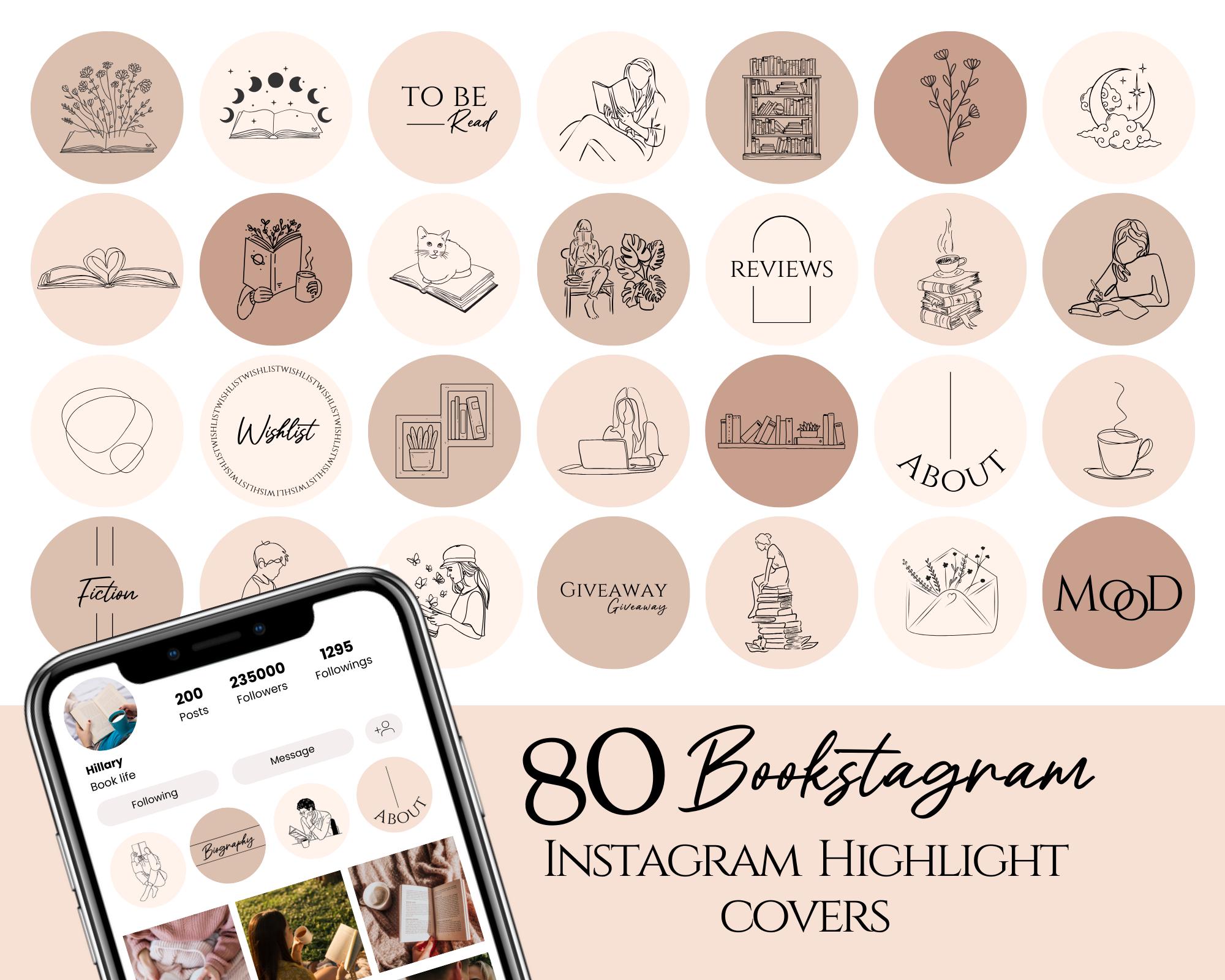 Book Instagram Highlight Covers, Bookstagram Icons, Book Icons for ...