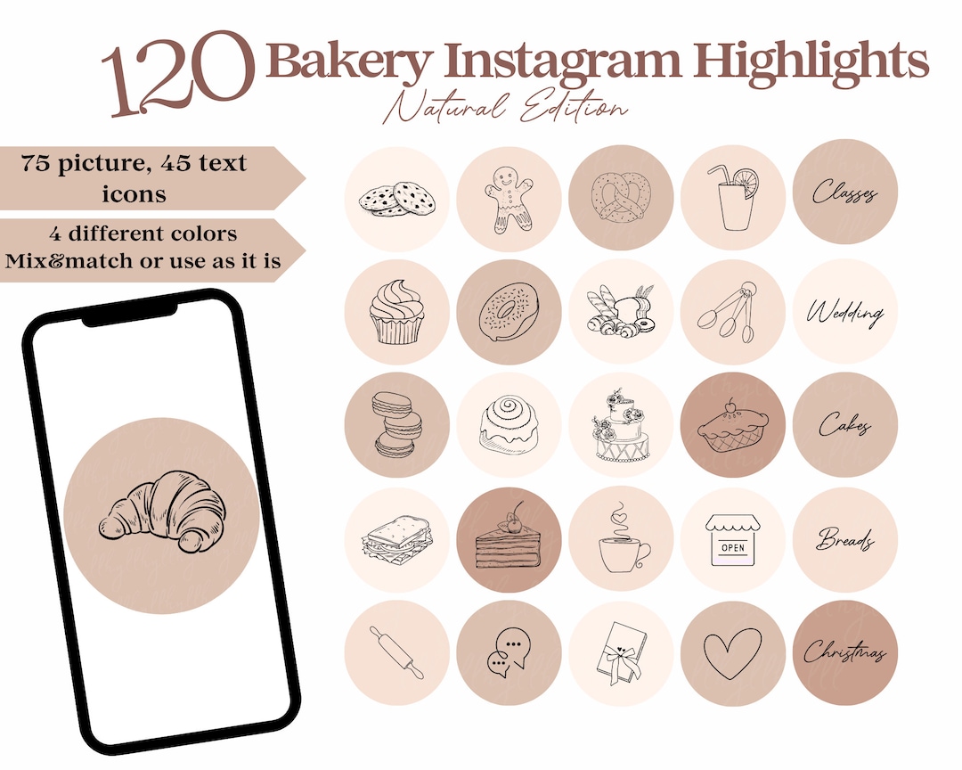 Bakery Instagram Highlight Covers, Baking Instagram Icons, Brown ...