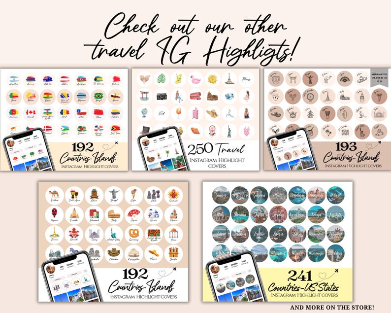 150 Popular Travel Destination Instagram Travel Highlight Cover, Top ...