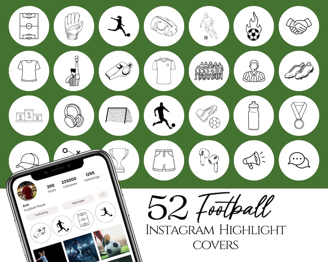 52 Football Soccer Instagram Highlight Cover Icons, Sport Instagram ...