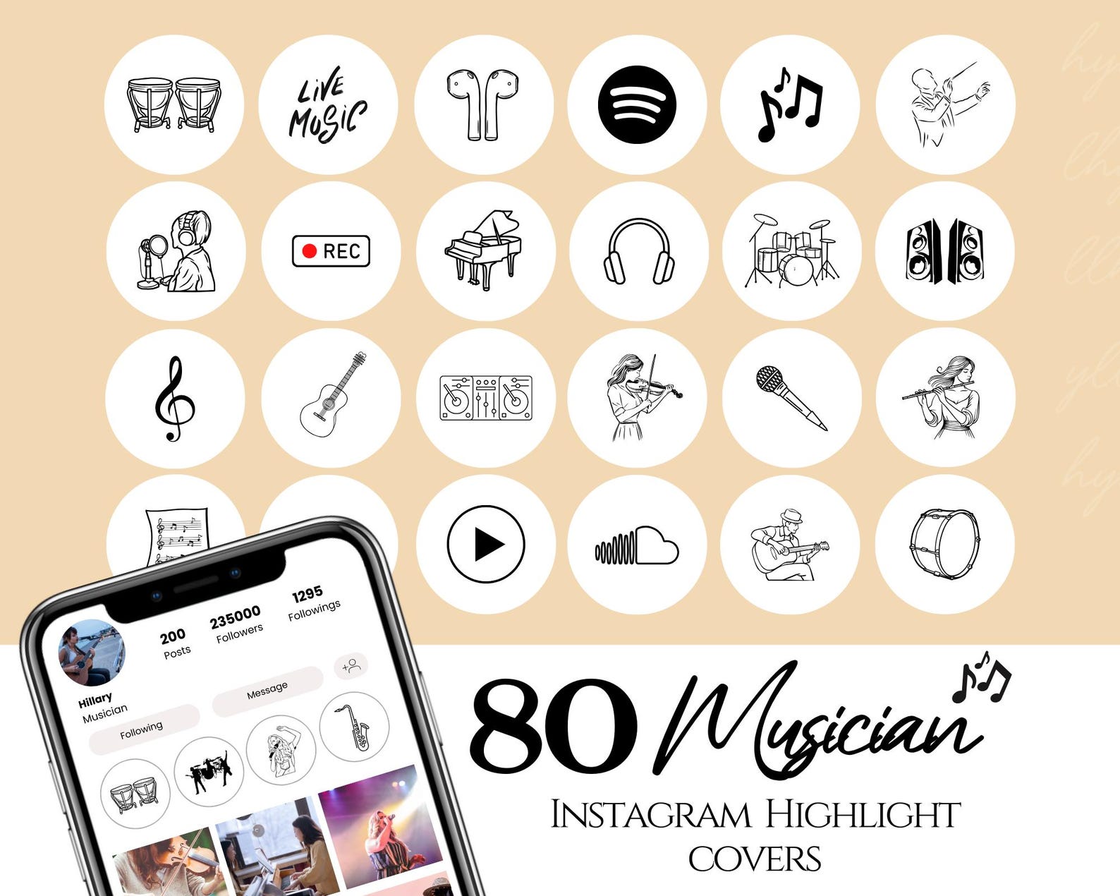 Music Instagram Highlight Covers Musician Instagram Icons Music Icons ...
