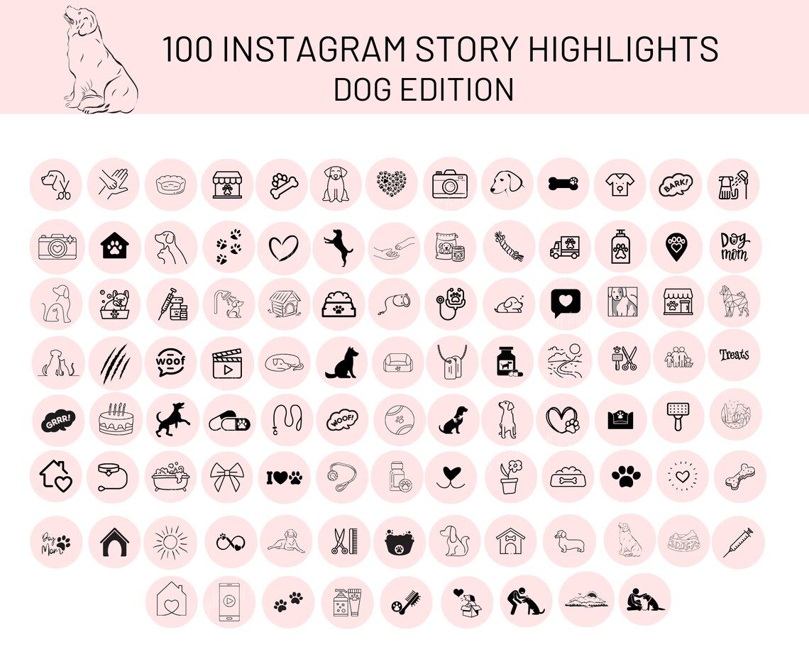 100 Dog Instagram Highlight Covers, Pets Cover Icons Animal, Dog Story ...