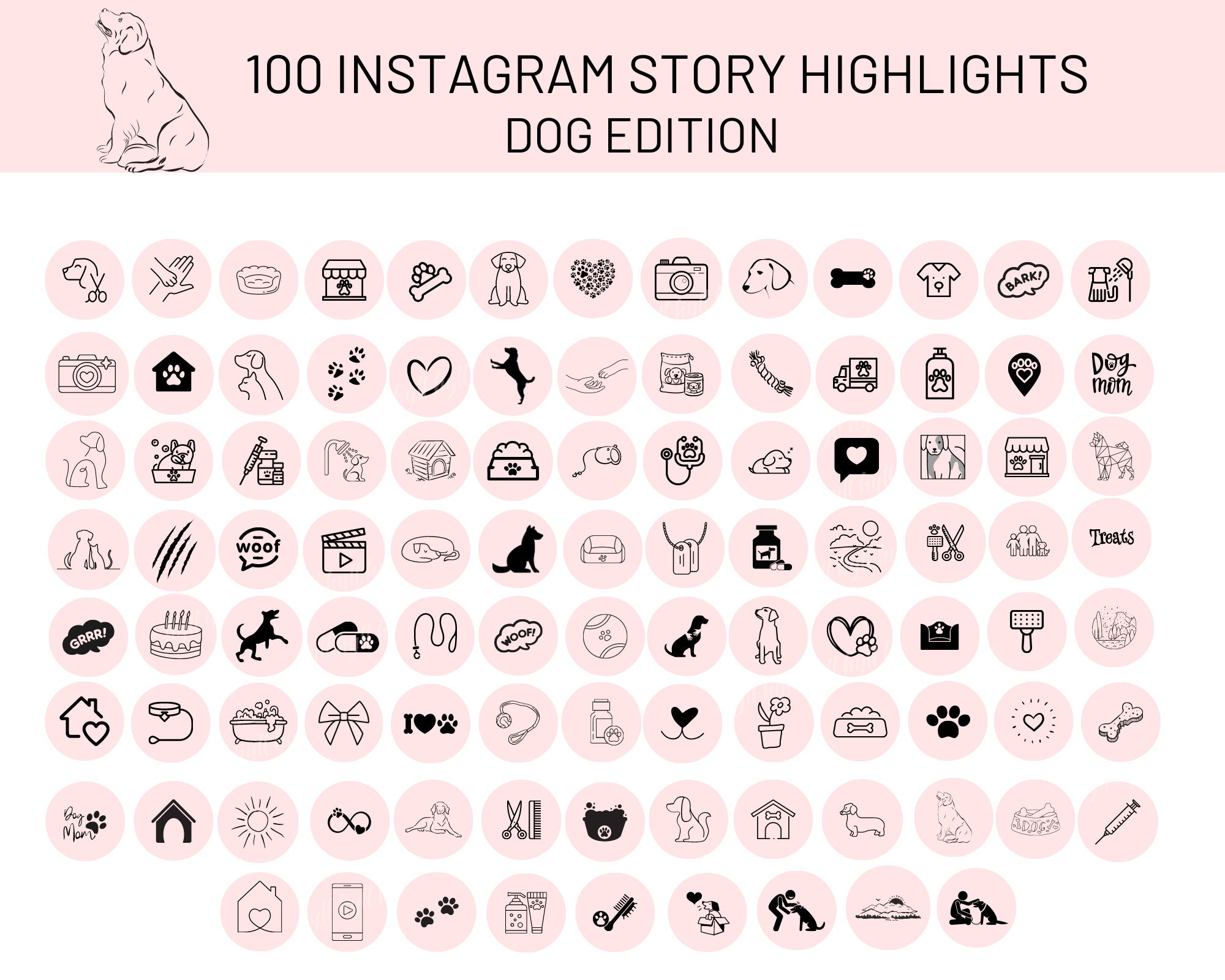100 Dog Instagram Highlight Covers, Pets Cover Icons Animal, Dog Story ...