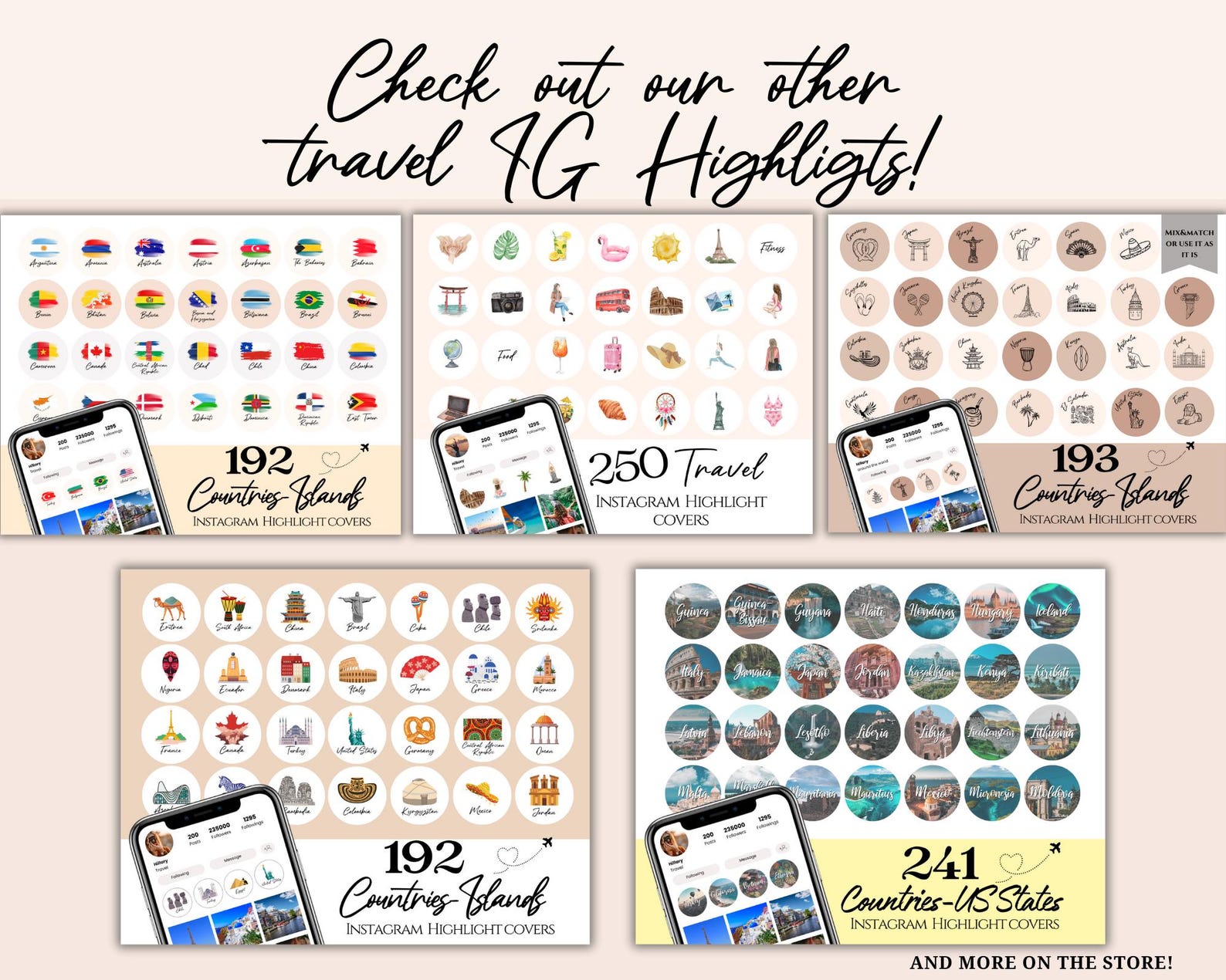 50 USA Instagram Highlight Covers, USA States IG Highlight Icons ...