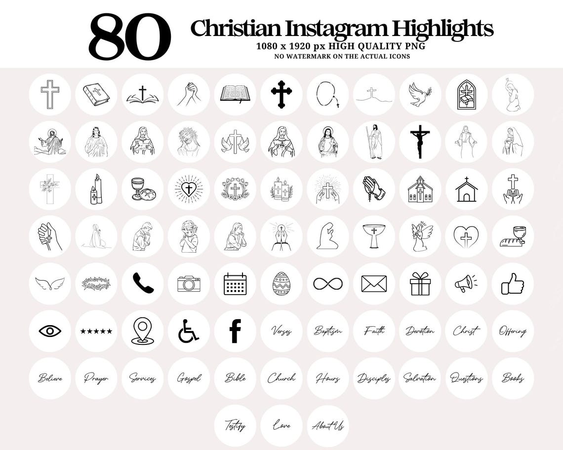 80 Christian Instagram Highlight Covers, White Christianity Instagram ...
