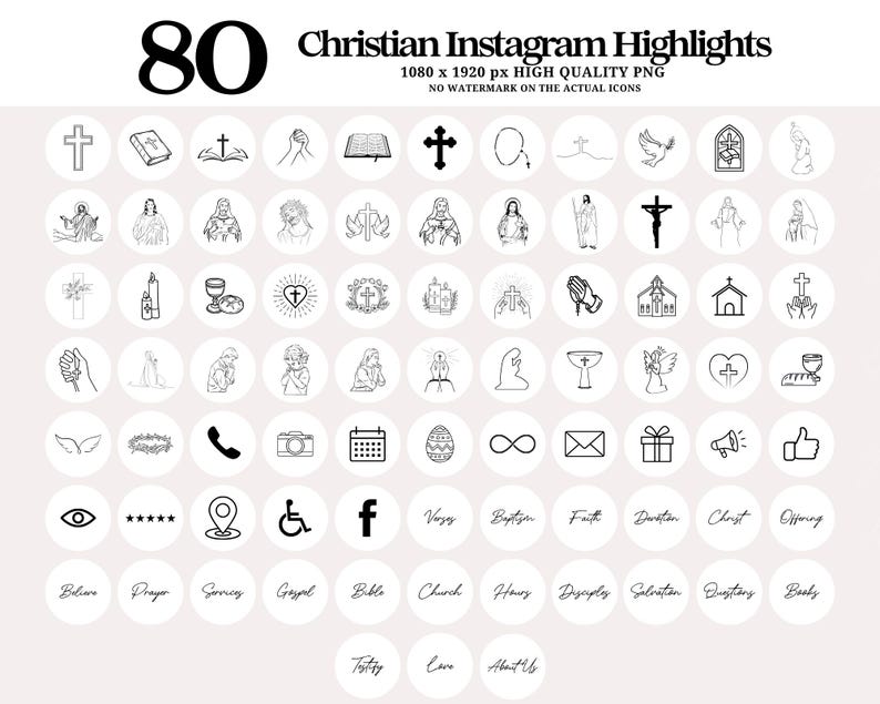 80 Christian Instagram Highlight Covers, White Christianity Instagram ...