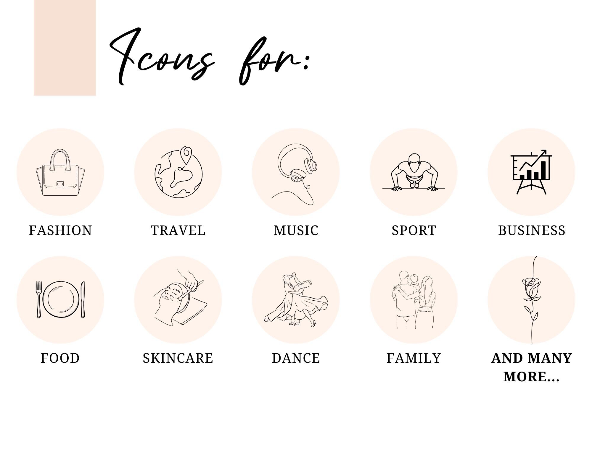 250 Lifestyle Line Art Instagram Highlight Covers, Minimal Instagram ...