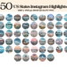 50 USA Instagram Highlight Covers, USA States IG Highlight Icons ...