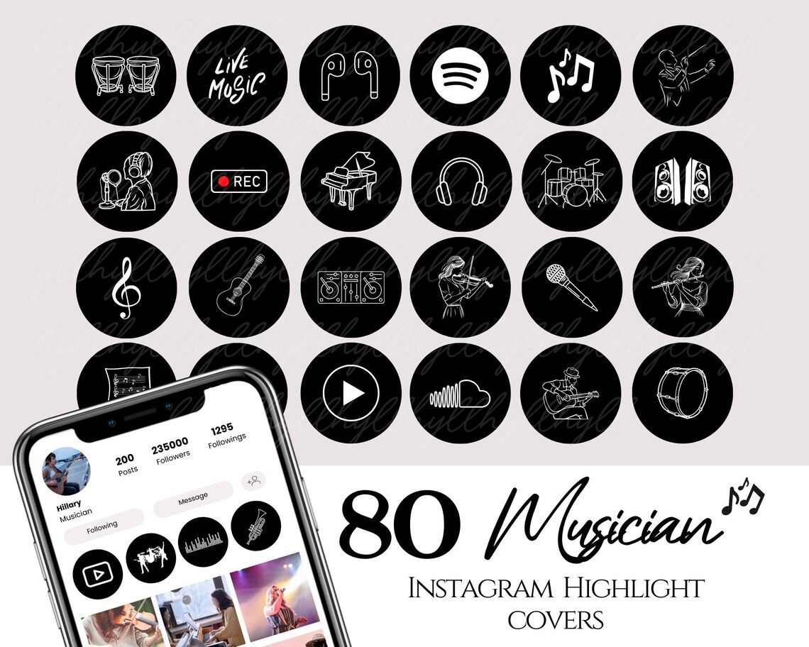 Music Instagram Highlight Covers Musician Instagram Icons Music Icons ...