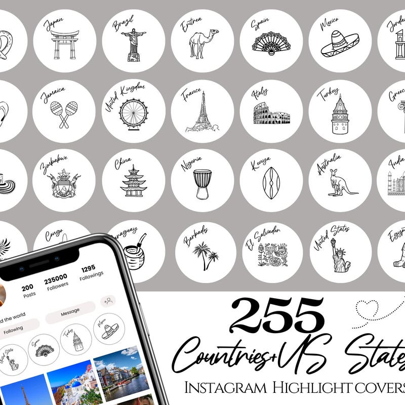 Ig Icons Countries - Etsy