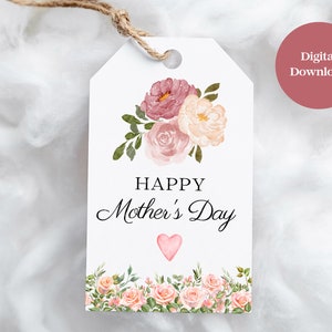 Happy Mother's Day Gift Tag Printable Tag Happy Mother's Day Tag ...
