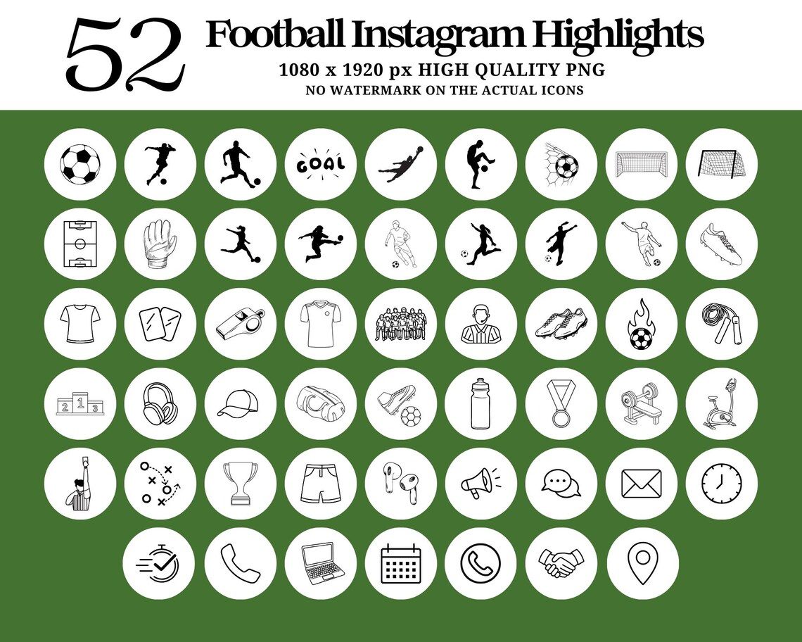 52 Football Soccer Instagram Highlight Cover Icons, Sport Instagram ...