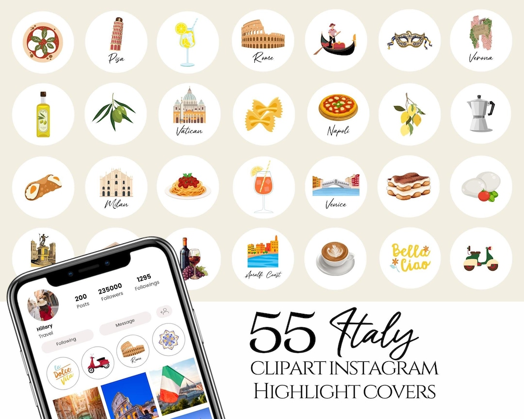 55 Italy Instagram Highlight Covers, Travel Highlight Icons, Italy ...