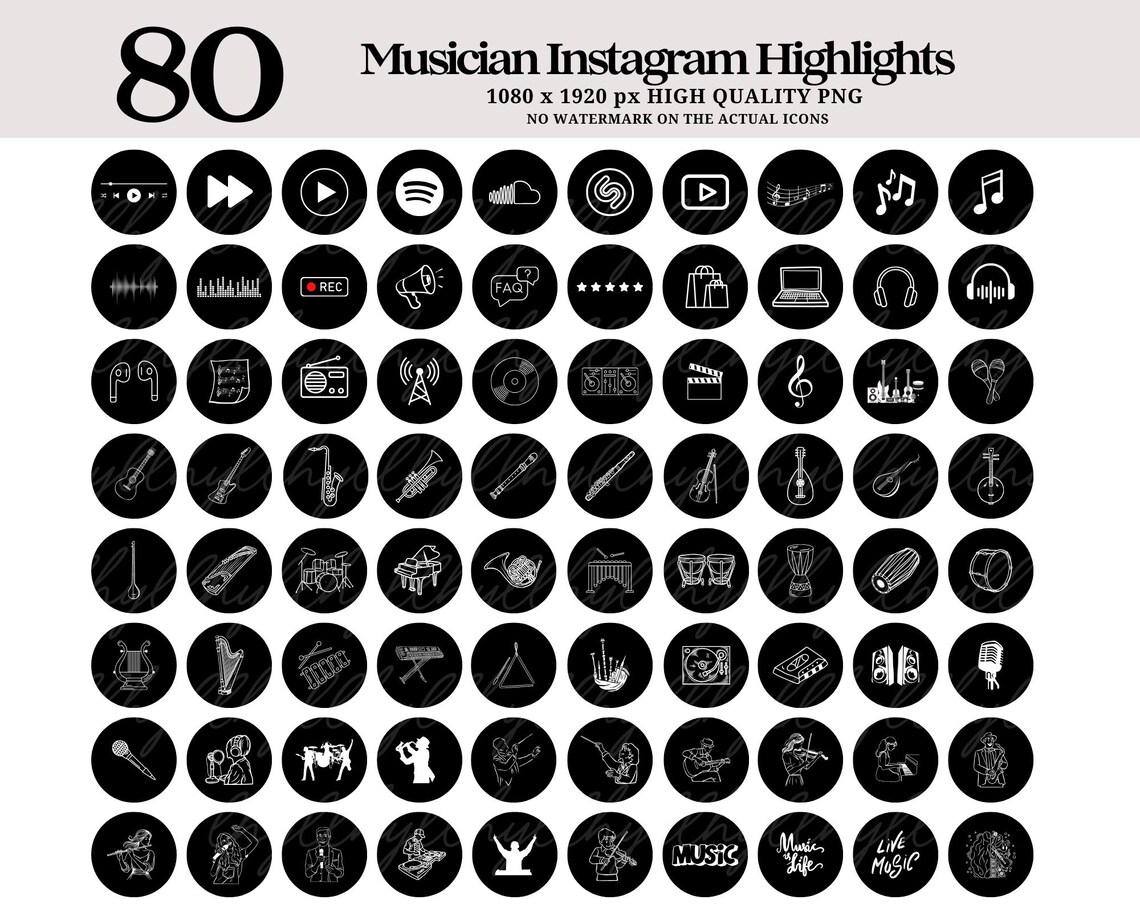 Music Instagram Highlight Covers Musician Instagram Icons Music Icons ...