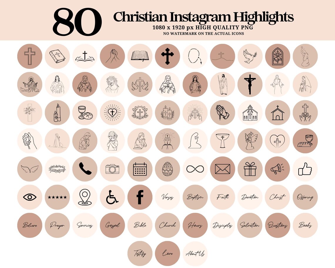80 Christian Instagram Highlight Covers, Natural Christianity Instagram ...