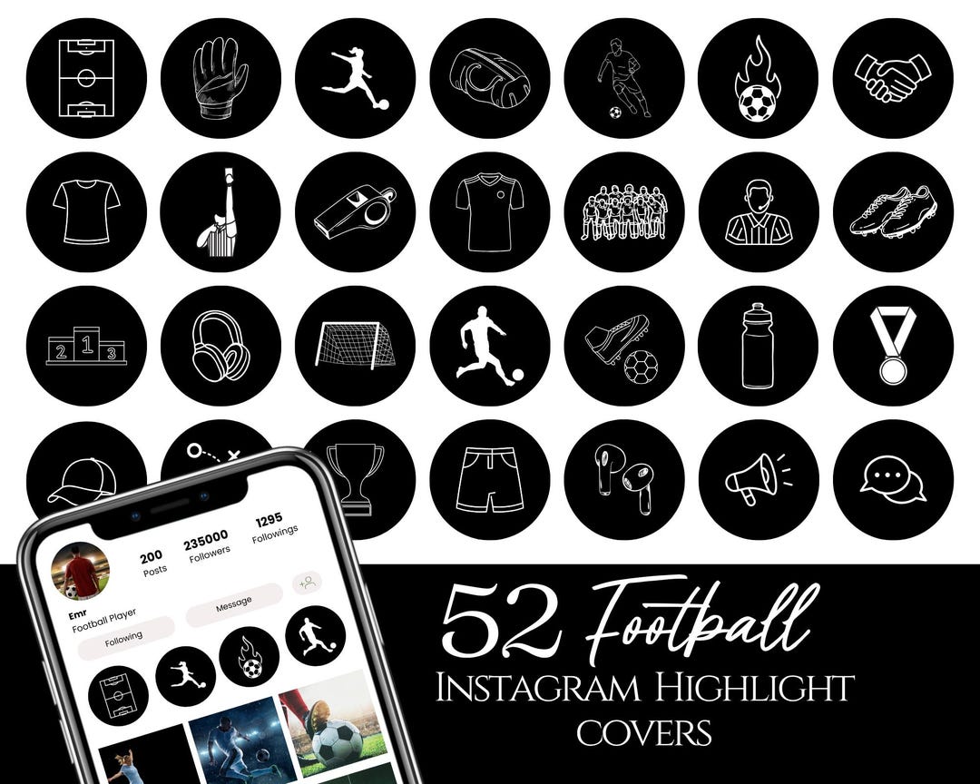 52 Football Soccer Instagram Highlight Cover Icons, Sport Instagram ...