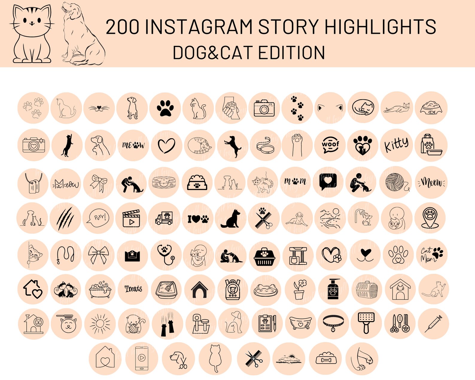 200 Dog&cat Instagram Highlight Covers | Daily Pets Cover Icons Animal ...