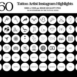 Tattoo Artist Instagram Highlight Covers, Tattoo Studio Instagram Icons ...