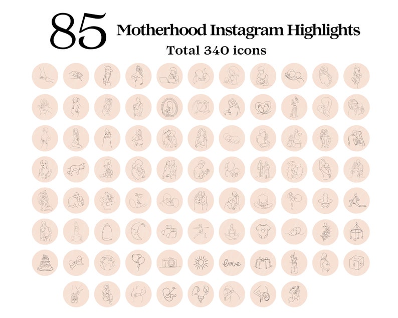 Motherhood Instagram Highlight Covers, Mom Life Icons for Instagram ...