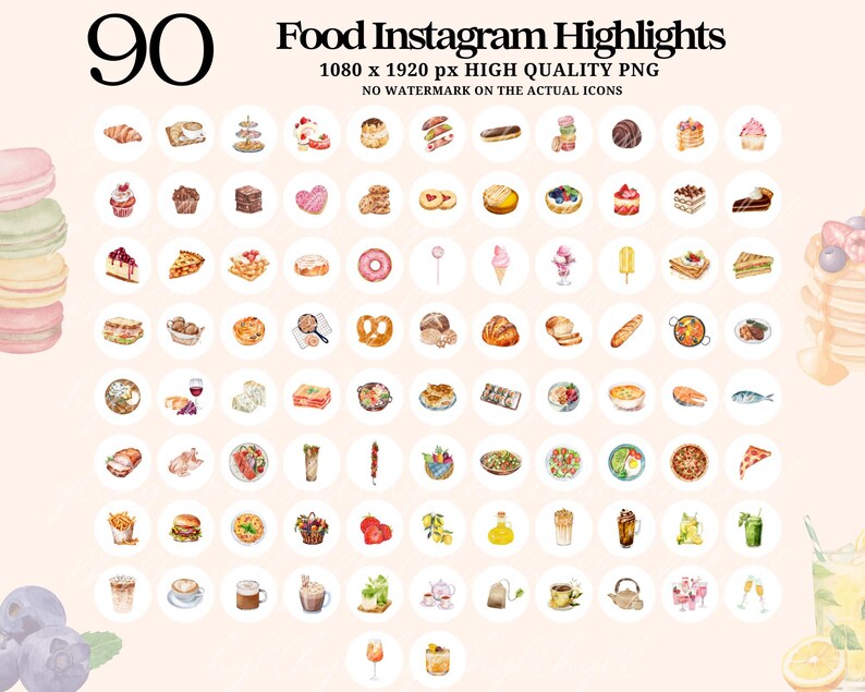 90 Food Instagram Highlight Covers, Food Blogger Instagram, Food ...