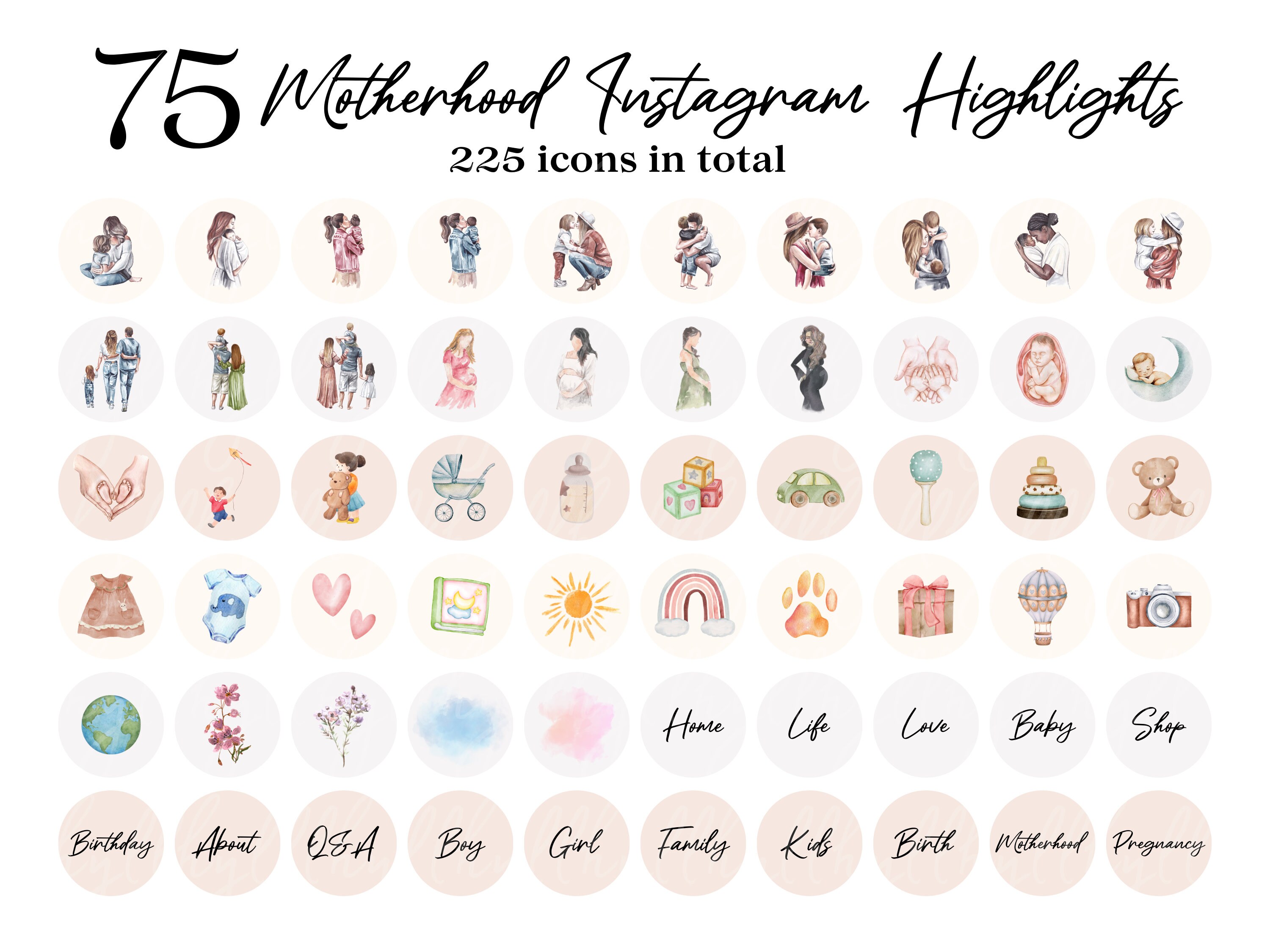 Motherhood Instagram Highlights, Mom Life Instagram Highlight Covers ...