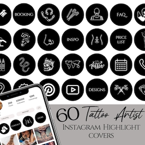 Tattoo Artist Instagram Highlight Covers, Tattoo Studio Instagram Icons ...