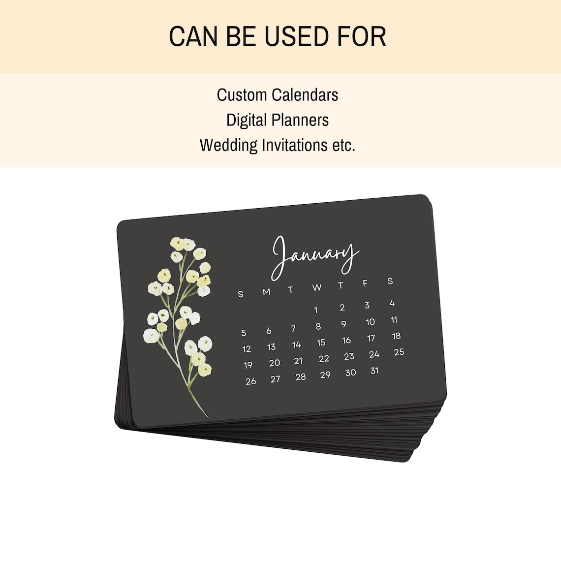 2025 Monthly Mini 3x3 Inch Calendar Printable Transparent Calendar for ...