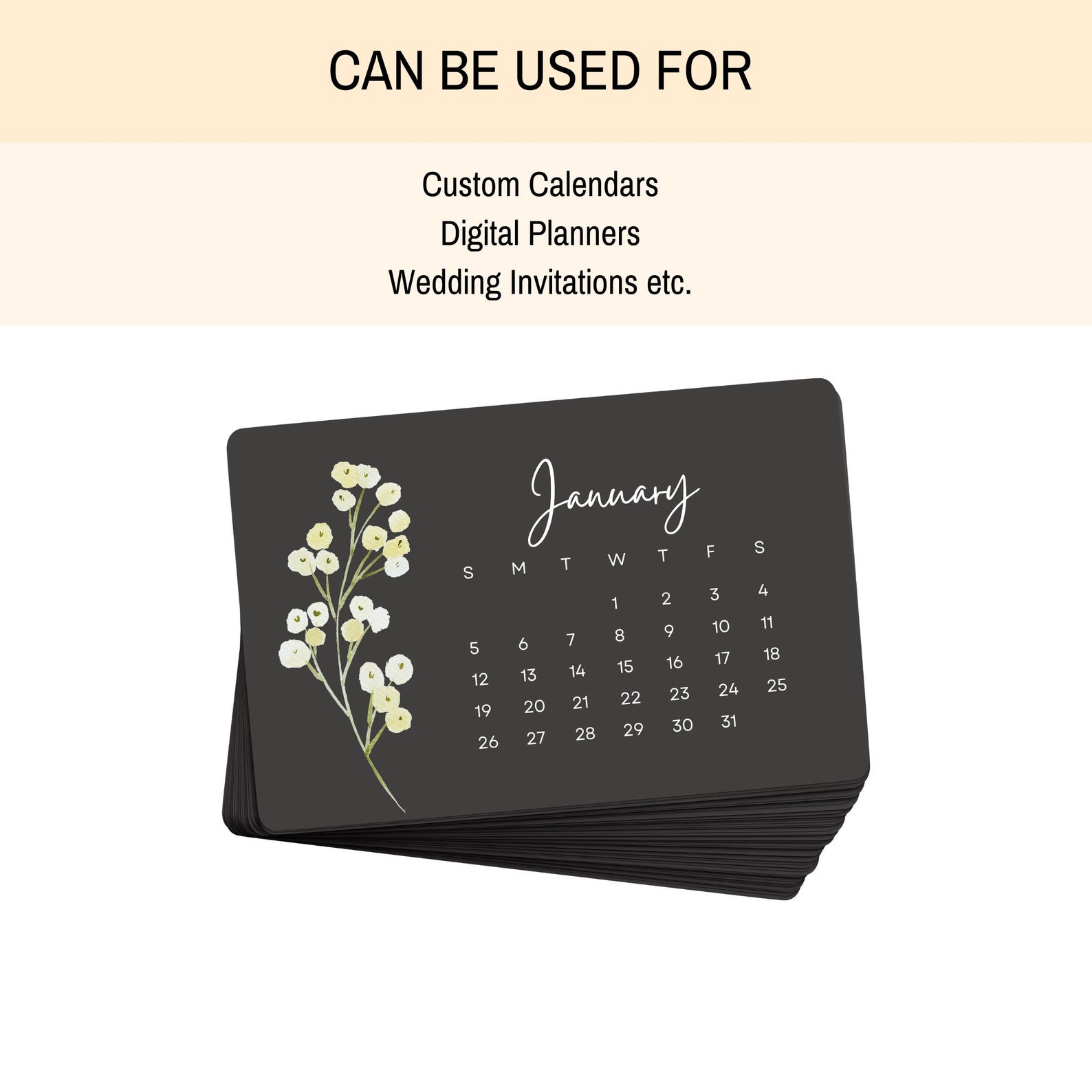 2025 Monthly Mini 3x3 Inch Calendar Printable Transparent Calendar for ...