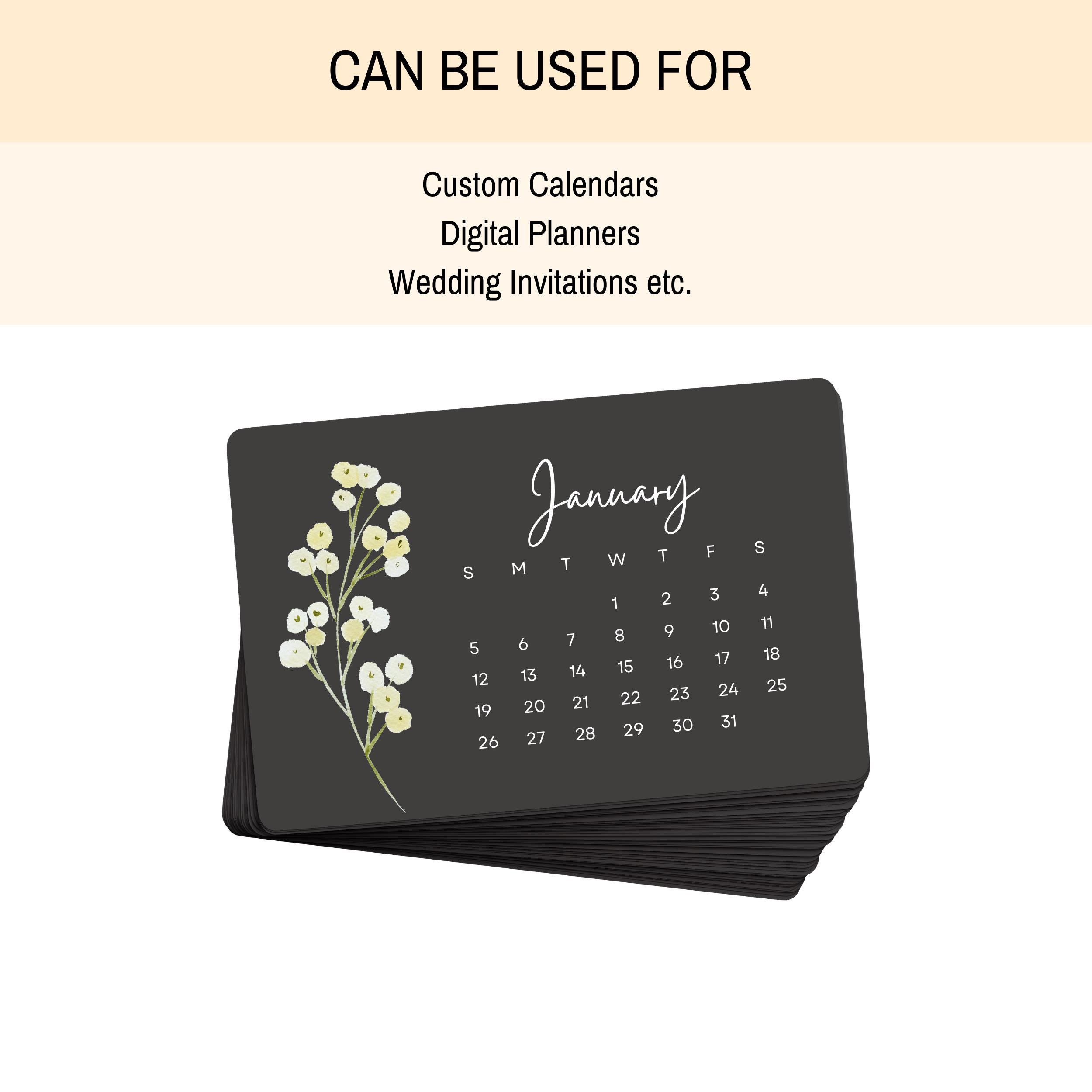 2025 Monthly Mini 3x3 Inch Calendar Printable Transparent Calendar for ...