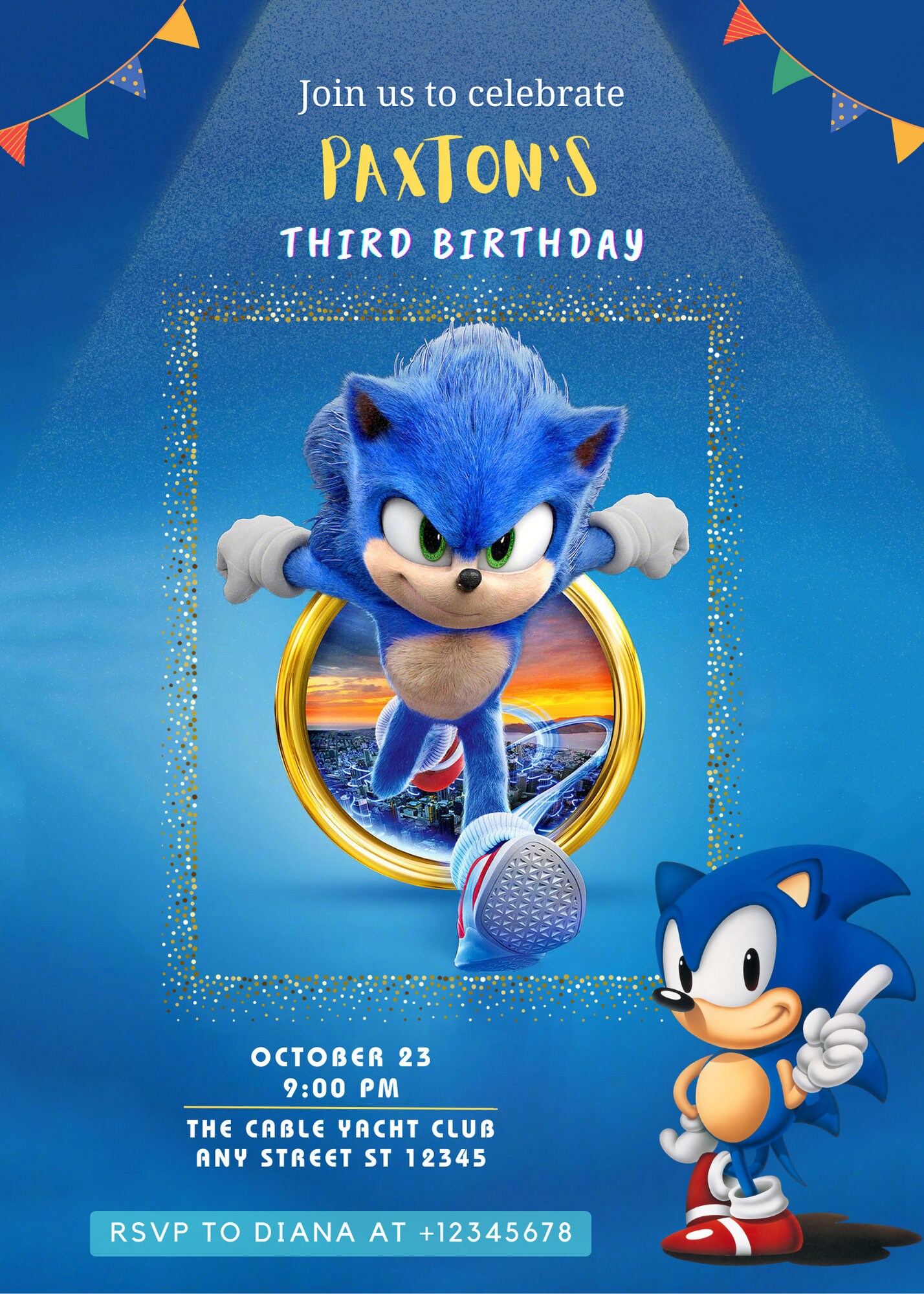 Invitación de cumpleaños de Sonic invitación de cumpleaños - Etsy México