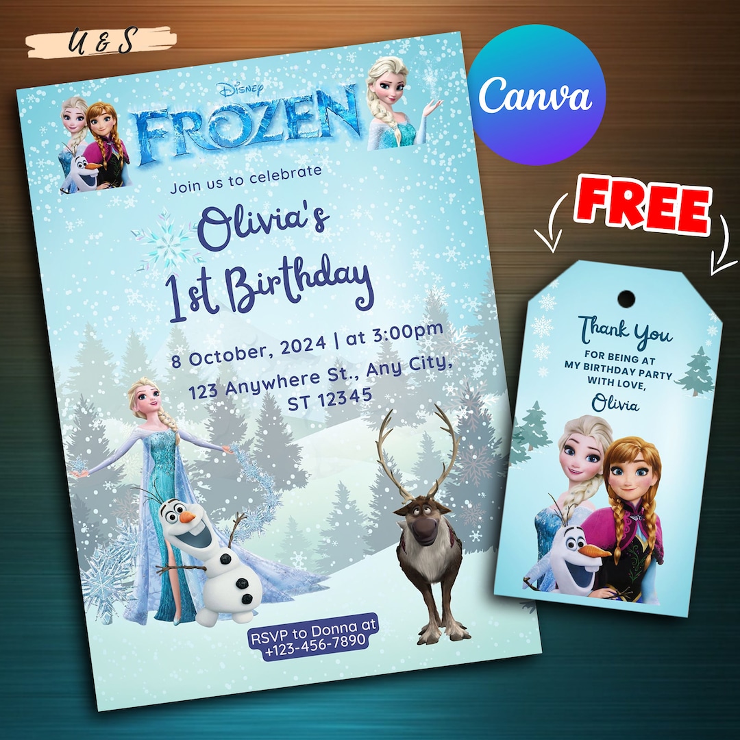Most Loved Frozen Birthday Invitation, Kids Birthday Invitation ...