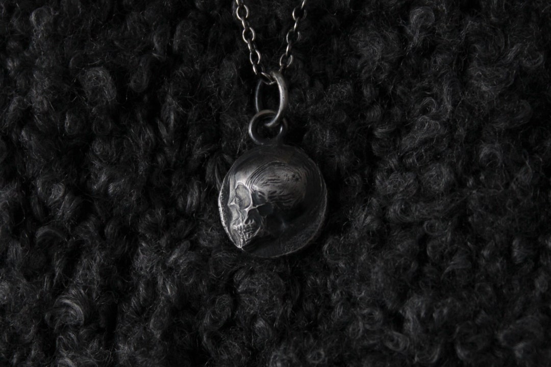 Sterling Silver Memento Mori Skull Pendant - Etsy
