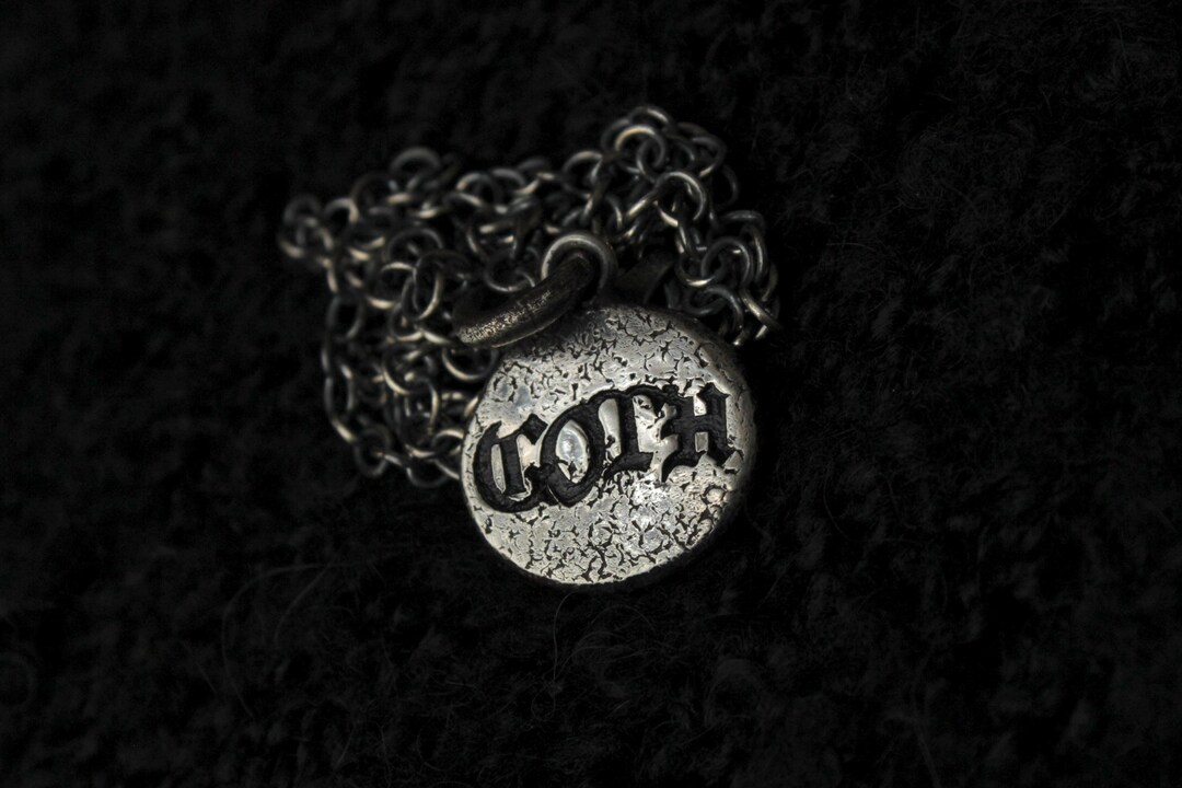 Sterling Silver GOTH Pendant - Etsy