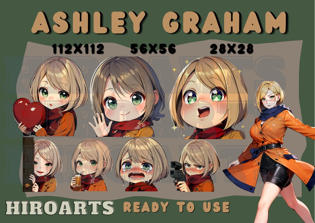 Resident Evil Ashley Graham Emote Set Ashley Emote Package - Etsy
