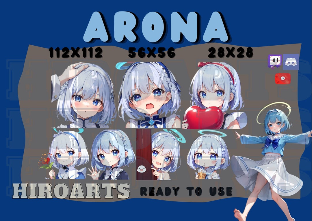 Blue Archive Arona Emote Package Set Blue Archive Arona - Etsy