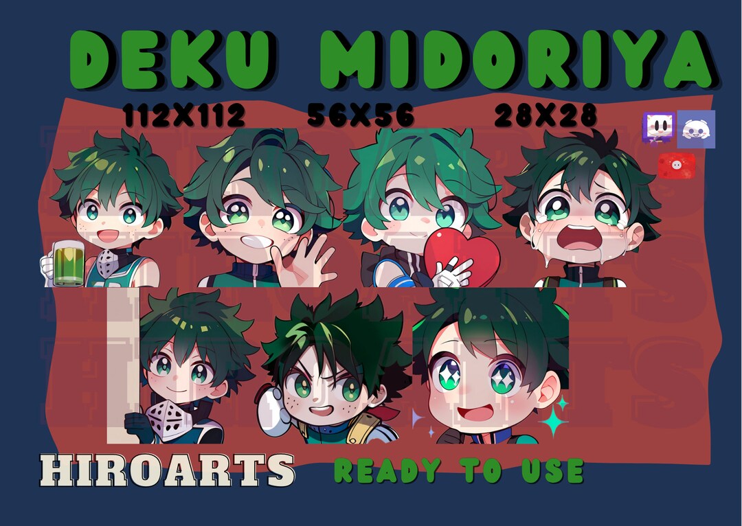 Hero Deku Emote Package Hero Midoriya Izuku Emotes Deku - Etsy